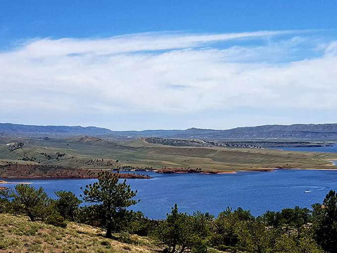 Where the sky meets water in a display that would make Bob Ross reach for his happy little brushes. Wyoming's version of infinity.