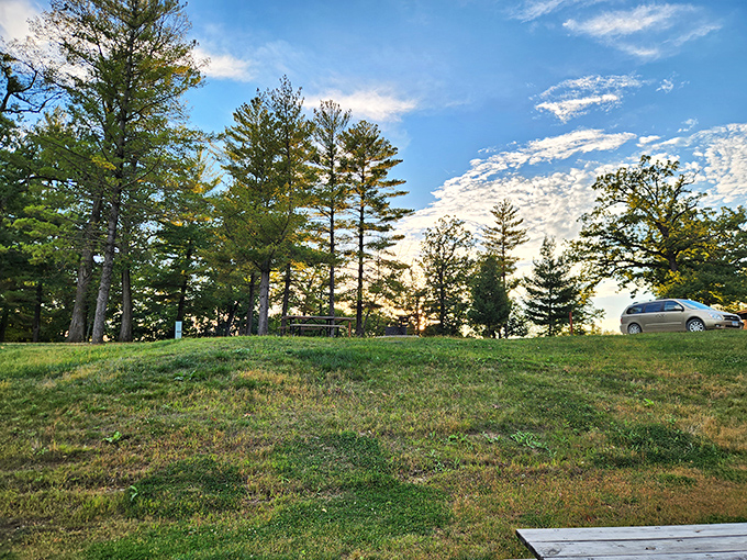 Sunset among the pines at Pikes Peak's campground. Mother Nature showing off again with her evening light show&mdash;no tickets required.