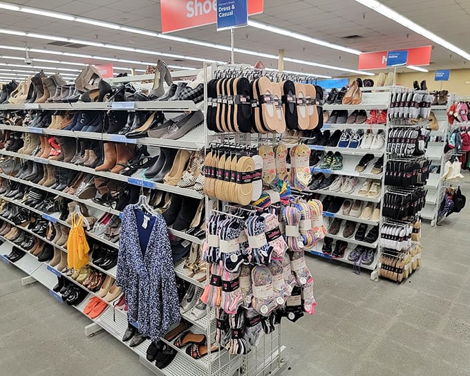 A shoe lover's dream or nightmare? Either way, there's enough footwear here to outfit every Alaskan from Barrow to Ketchikan.