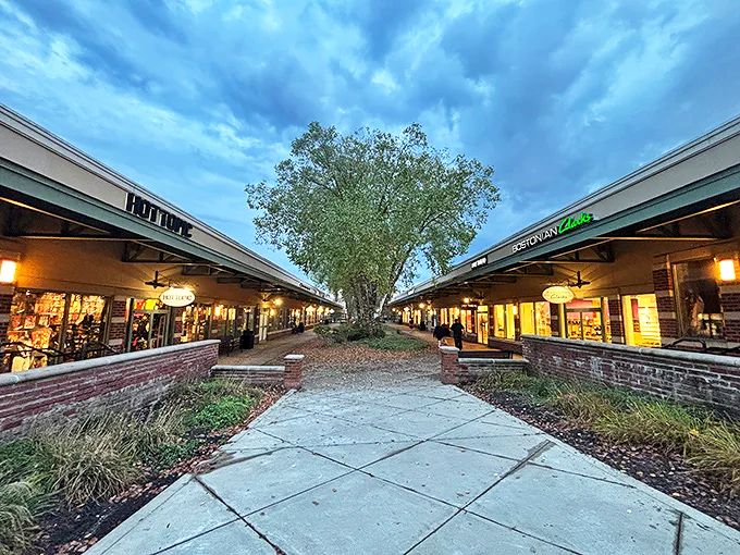 As dusk settles, the shopping corridors come alive with warm lighting and the promise of discoveries waiting in every storefront.