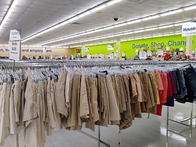 Beige isn't boring when it's this organized! The meticulous color-coding system transforms ordinary shopping into a treasure hunt.