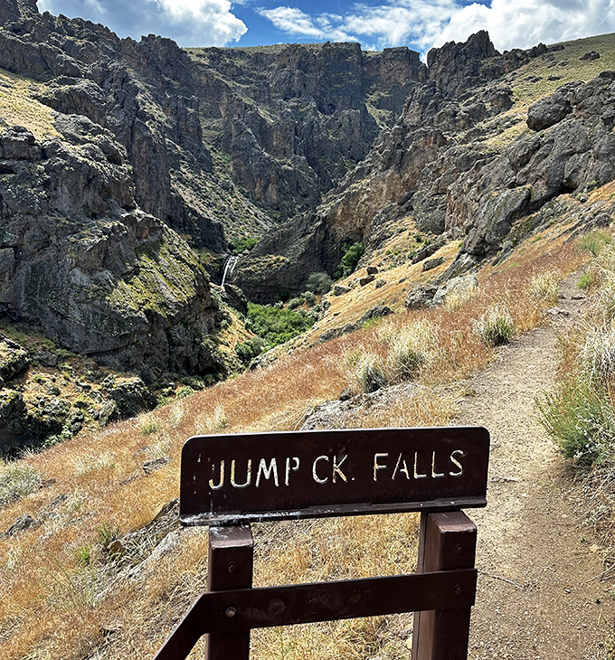 The journey begins here. This unassuming sign marks the trailhead to one of Idaho's most spectacular hidden treasures.
