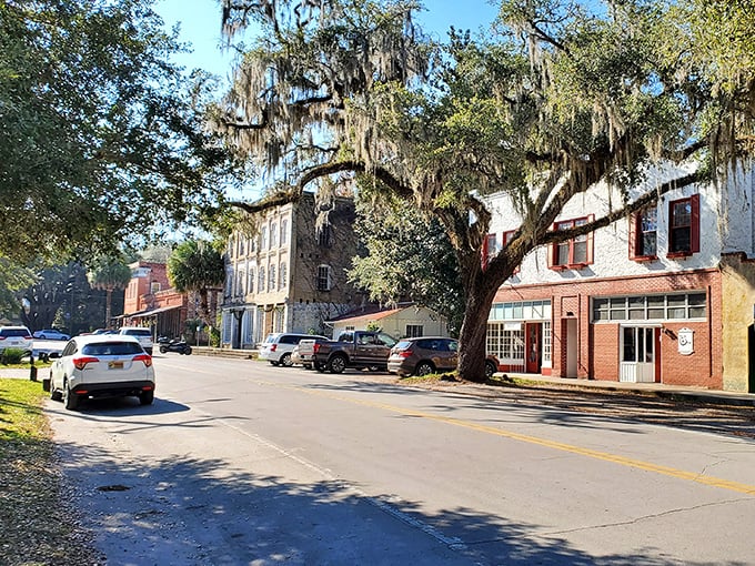 Time slows down on Micanopy's sun-dappled streets, where parking is plentiful and the only traffic jam might involve a leisurely turtle crossing.