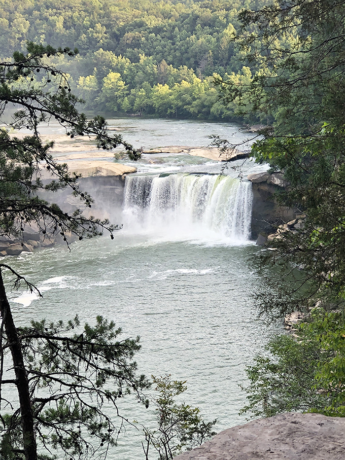 Mother Nature showing off her waterfall portfolio. This view of Cumberland Falls makes you wonder if Kentucky has been hiding its own Niagara.