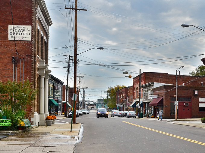 Ashtabula's Main Street feels like stepping into a Norman Rockwell painting, complete with charming brick buildings and small-town bustle.