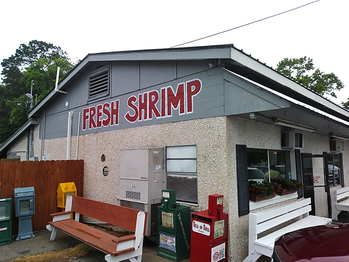 Nothing says "authentic" like a no-nonsense building with "FRESH SHRIMP" emblazoned across it. This place doesn't need fancy signs&mdash;the seafood speaks for itself.