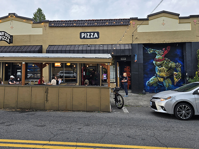 Baby Doll Pizza's no-nonsense exterior hides New York-style slices that would make a Manhattan cabbie slam on the brakes.