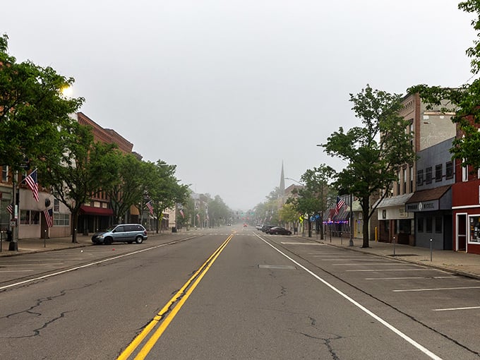 Bath's misty main street beckons with promise. Like stepping into a Norman Rockwell painting where your retirement dollars stretch twice as far.