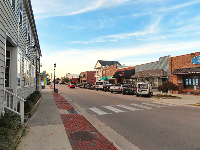 Historic downtown streets where brick buildings hold centuries of coastal stories and salty sea breezes.