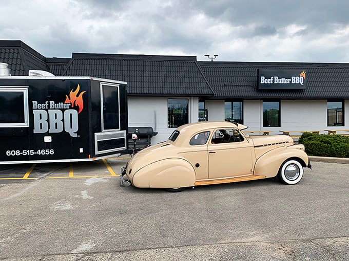 Classic car, classic BBQ &ndash; this spot understands that some traditions, like perfectly smoked meat, never go out of style.