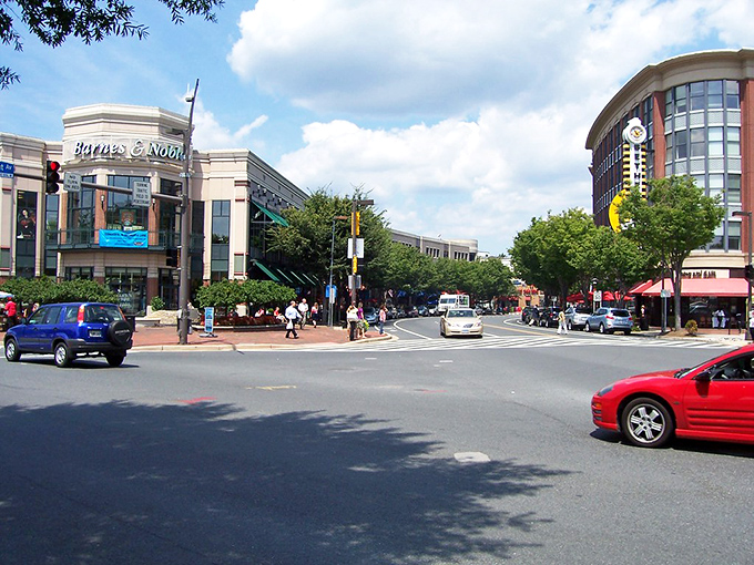Bethesda's bustling downtown offers big-city amenities with a small-town heart. Barnes & Noble anchors this corner of civilization.