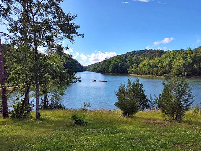 This tranquil lake scene looks like someone hit the "enhance" button on Mother Nature's photo.