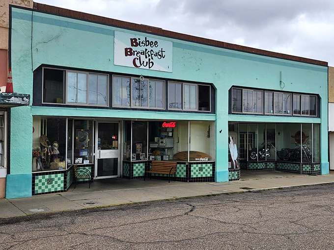 The turquoise facade of Bisbee Breakfast Club stands out like a delicious mirage in this historic mining town.