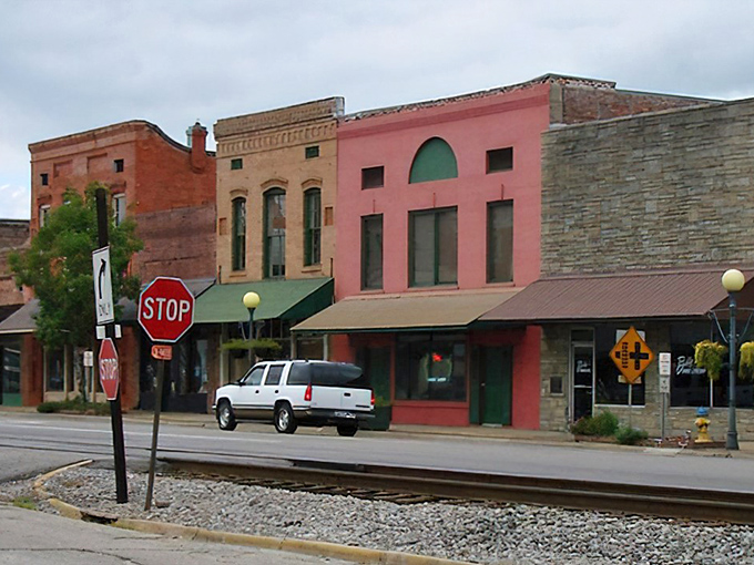 Railroad tracks run alongside Brewton's historic district, where time seems to move at its own gentle pace.