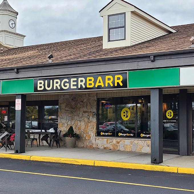 Burger Barr's stone facade and bold signage promise a burger experience worth writing home about.