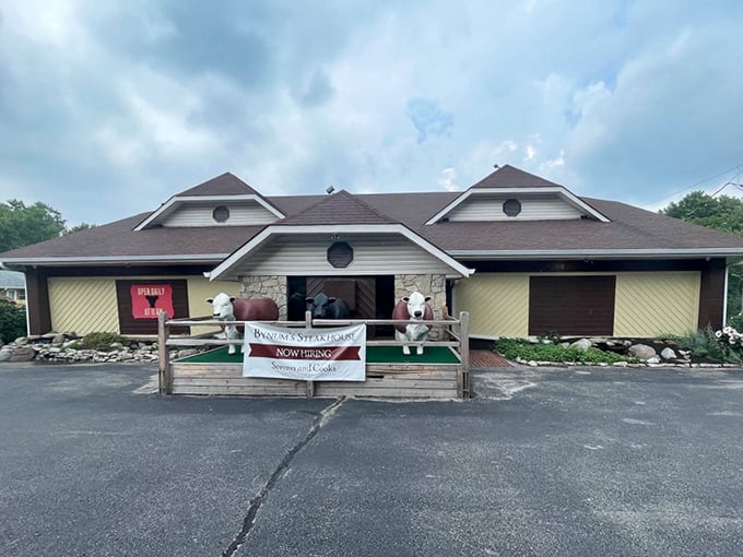 Those cow statues aren't just decoration&mdash;they're the welcoming committee for what might be Indy's best-kept beef secret.