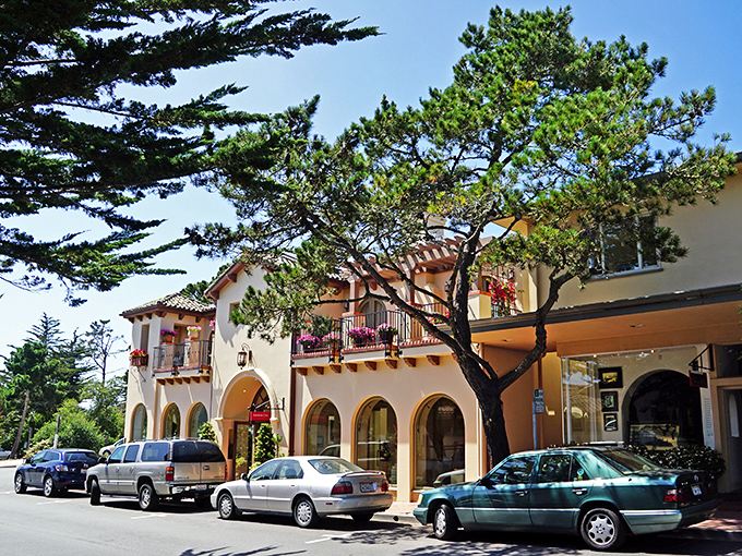 Carmel-by-the-Sea's Mediterranean-inspired architecture creates a storybook setting where every building seems to have jumped from a fairy tale.