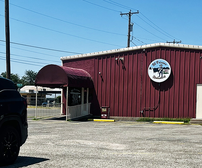 El Paisano's humble red exterior keeps the secret&mdash;inside awaits steak nirvana that locals have treasured for generations.