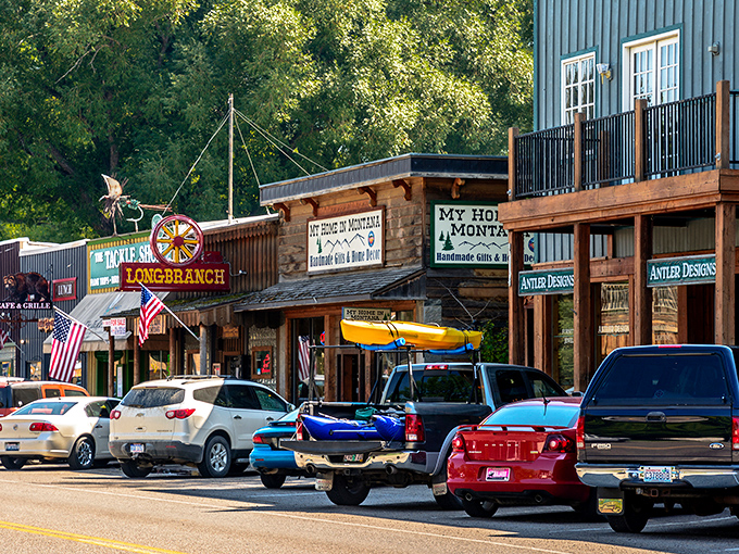 Ennis's charming storefronts welcome anglers and bargain hunters alike. The fish aren't the only things biting here!