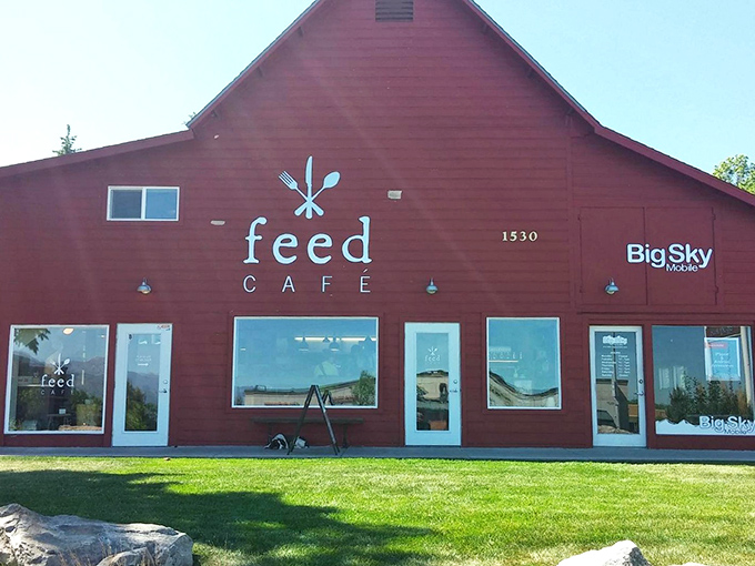 A big red barn serving breakfast might be the most Montana thing ever invented, honestly.
