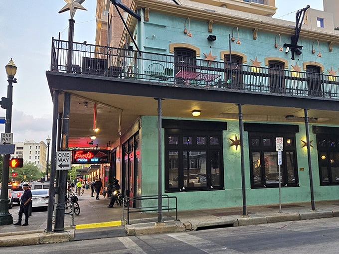 Downtown Houston's colorful pizza paradise sits pretty among the historic buildings and bustling streets.