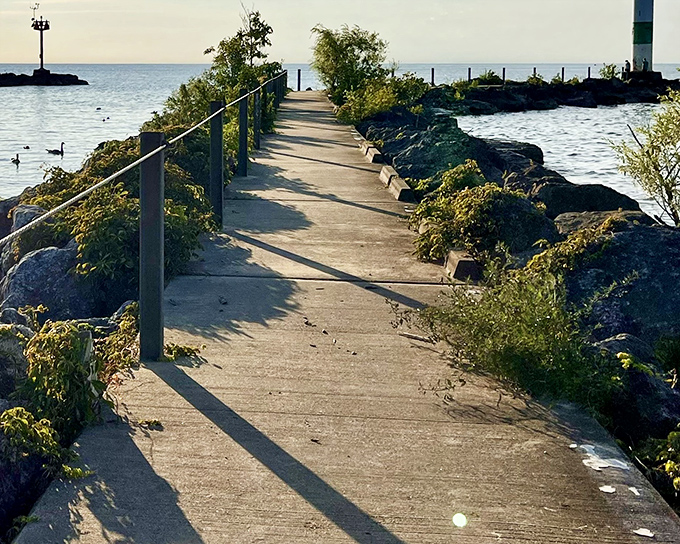 Lake Erie's concrete runway to nowhere. Geneva State Park's pier invites you to walk straight into postcard-perfect views.