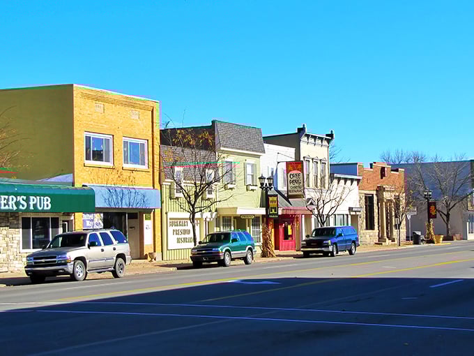 Colorful storefronts in downtown Gladwin prove small-town charm doesn't need to cost big-city prices to feel welcoming.