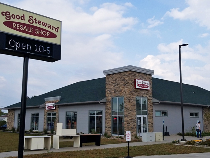 Good Steward's stone-accented building looks more upscale boutique than thrift shop. Don't worry&mdash;the prices didn't get the memo.