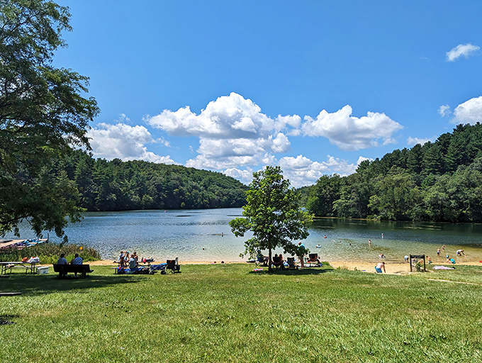 Beach day bliss! Governor Dodge's sandy shores invite you to channel your inner Jimmy Buffett&mdash;no passport required.