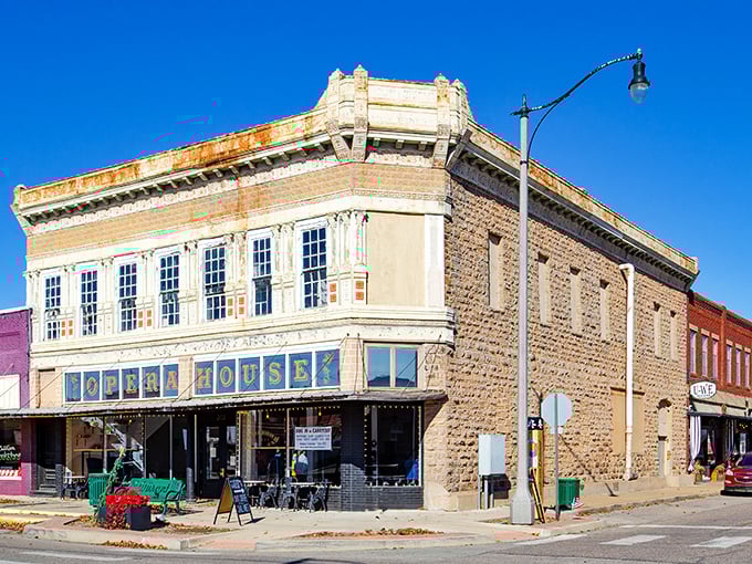 The Opera House corner building stands as Grove's crown jewel, where century-old brick and mortar create a downtown that Norman Rockwell would have loved painting.