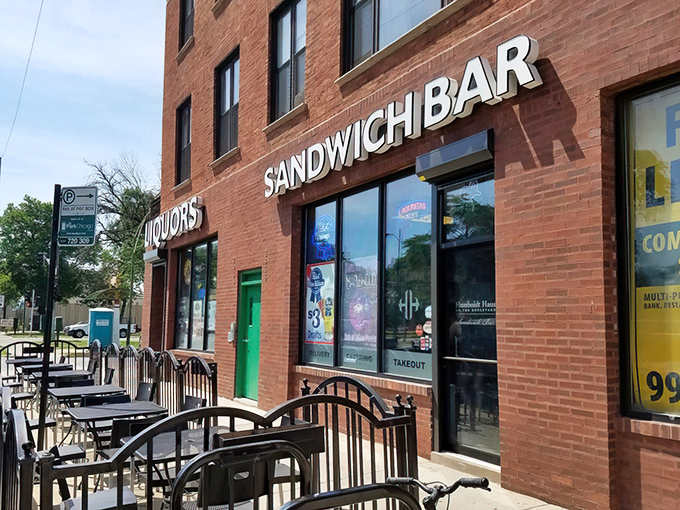 This unassuming brick corner is where sandwich dreams come true, no fairy godmother required.