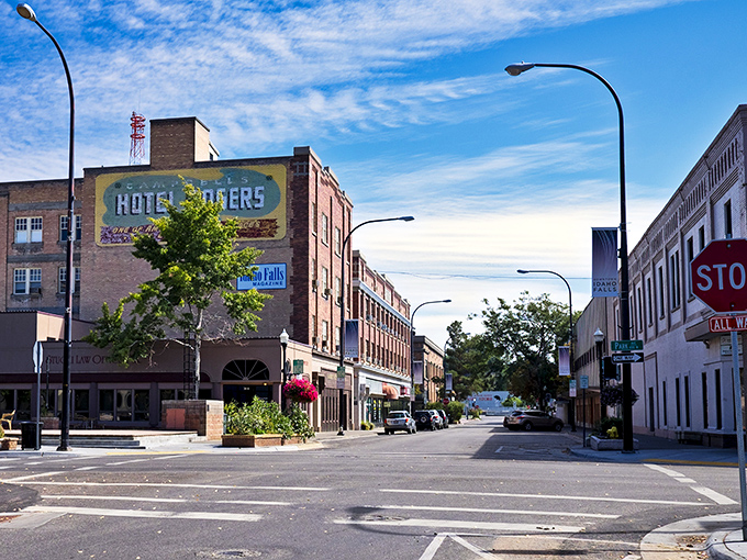 Idaho Falls' historic downtown showcases classic brick buildings where affordability meets small-city charm.