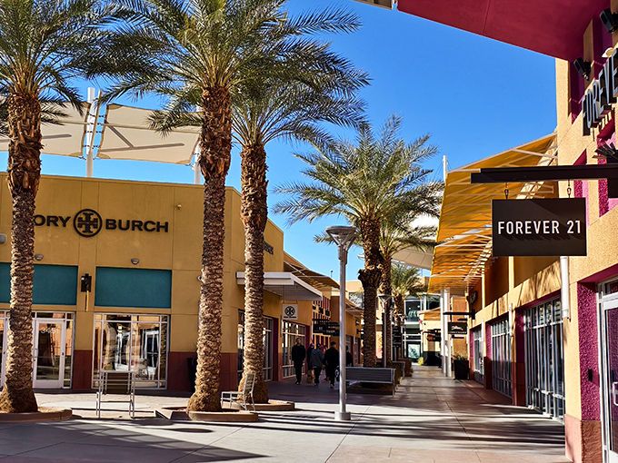 Tory Burch and Forever 21 creating an unlikely friendship in this palm-lined shopping paradise of savings.