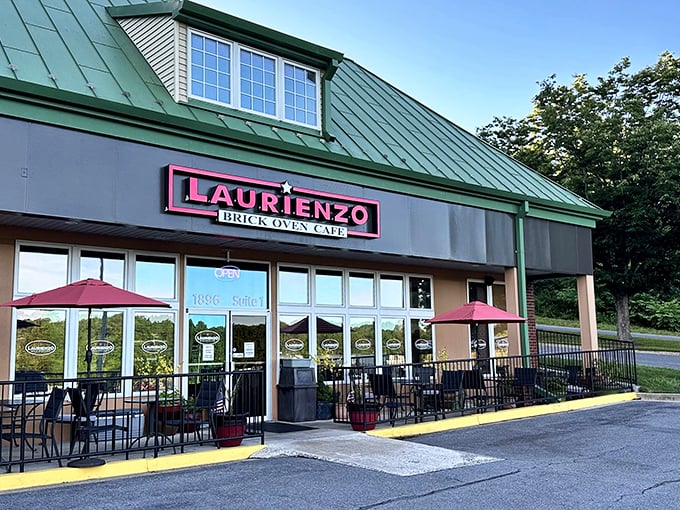Laurienzo's brick and glass facade whispers sophistication while the brick oven inside roars with delicious possibilities. 