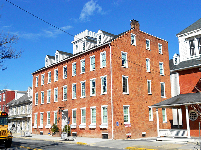 This stately brick building is Lititz's classic historic landmark. That sunny street corner is waiting for your photo op!