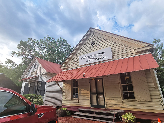 This unassuming country building houses Mill Pond Steakhouse, proving great steaks don't need fancy addresses to be extraordinary.