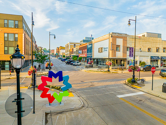 Minot's colorful downtown star welcomes visitors like an old friend who's always ready for a good time.