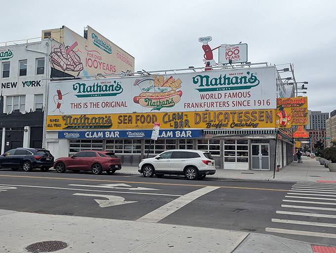 Coney Island royalty in all its glory! Nathan's Famous stands proud like the Statue of Liberty of hot dogs.