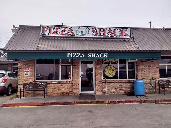 Pizza Shack's no-frills exterior hides treasure within &ndash; like finding a diamond in a brick-lined box. Sometimes the plainest packages contain the greatest gifts.