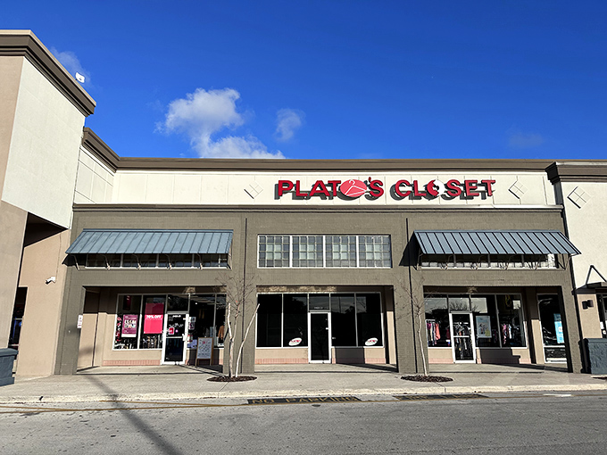 Plato's Closet: where fashion goes for its second act in a beige brick supporting role.