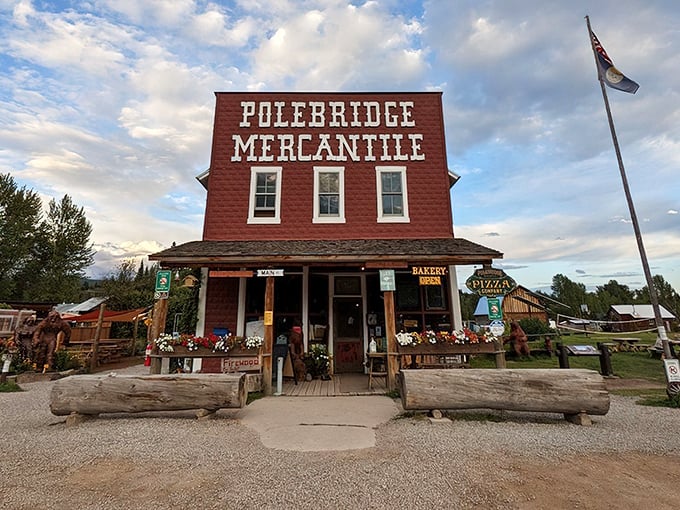Polebridge Mercantile: Where wilderness meets pastry perfection in a historic red building that time forgot.