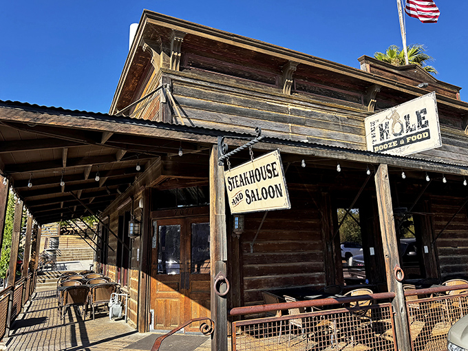 The 19th Hole looks like it wandered off a Western movie set. John Wayne would approve of both the ambiance and the ribeye.
