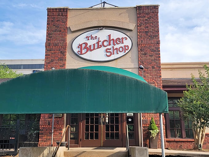 The Butcher Shop's brick facade promises no-nonsense excellence. Like meeting someone who says they can cook and actually can.