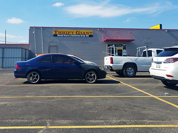 Thrift Giant lives up to its name with this unassuming exterior hiding mountains of potential finds inside.