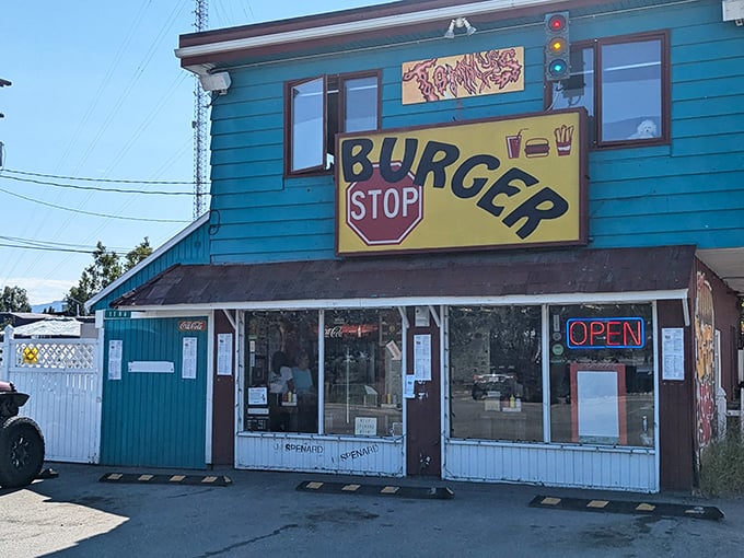 This unassuming blue building houses burger magic that would make fast food chains hang their heads in shame.