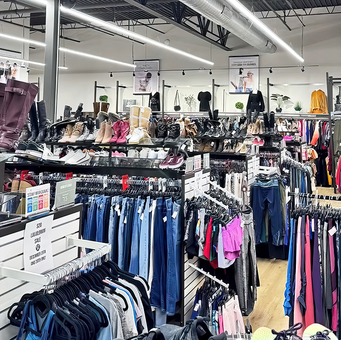 A shopper's paradise where fashion gets its encore performance&mdash;rows of carefully curated clothing await their next starring role.