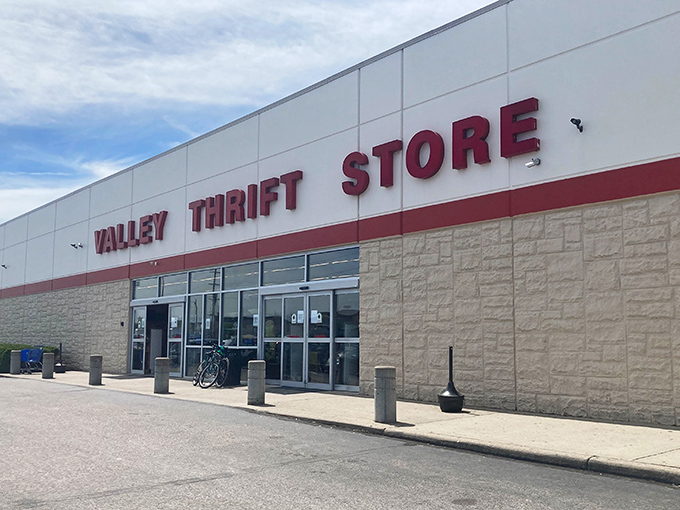 Valley Thrift's Fairfield location sports a bold red sign that practically shouts "Come find your next conversation piece!"