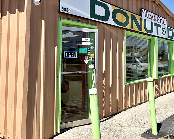 Behind that humble brown exterior and jolly green trim lies Gallup's worst-kept secret: donuts that would make Homer Simpson weep with joy.