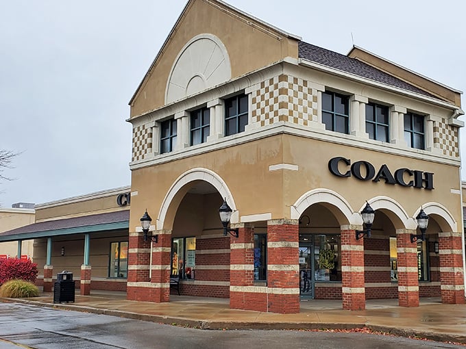Coach's elegant storefront at Grove City Premium Outlets promises luxury at prices that won't require a second mortgage.