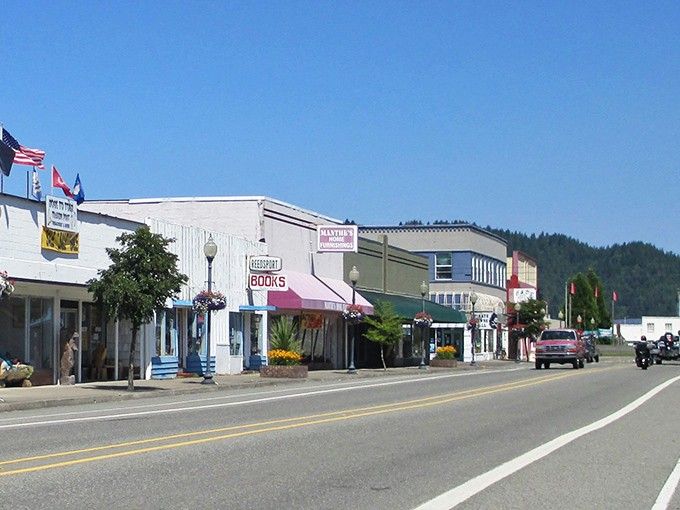 Small-town America at its finest, where every storefront tells a story of community resilience.